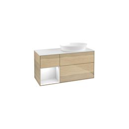 Villeroy & Boch V&B Waschtischunterschrank Finion 120cm, Pl wh. m, Reg glo wh. Lac, Oa ven ; Villeroy & Boch (FA41GFPC)