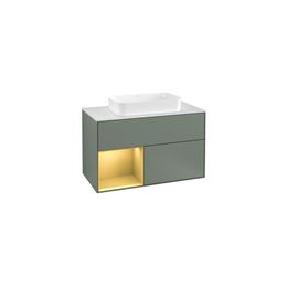 Villeroy & Boch V&B Waschtischunterschrank Wandbeleuchtung Finion 100, Pl wh. m, Reg li gol m, Oli. m Lac ; Villeroy & Boch (G241HFGM)