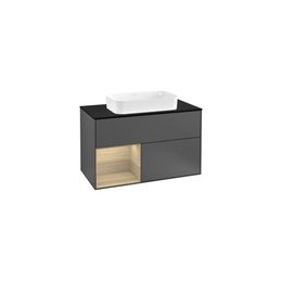 Villeroy & Boch V&B Waschtischunterschrank Abdeckplatte bla m Finion 100x60,3cm, Reg li Oa ven, Anthrac. matt ; Villeroy & Boch (F242PCGK)