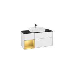 Villeroy & Boch V&B Waschtischunterschrank Wandbeleuchtung Finion 120cm, Pl b m, Reg li gol m, glo wh. Lac ; Villeroy & Boch (G412HFGF)