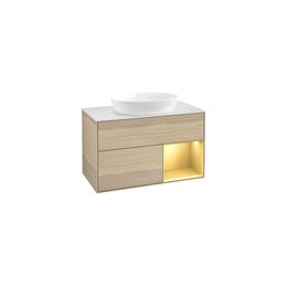 Villeroy & Boch V&B Waschtischunterschrank Finion 100, Pl wh. m, Reg gol m Lac, Oa ven ; Villeroy & Boch (FA21HFPC)