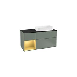 Villeroy & Boch V&B Waschtischunterschrank Wandbeleuchtung Finion 120cm, Pl b m, Reg li gol m, Oli. m Lac ; Villeroy & Boch (G272HFGM)
