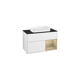 Villeroy & Boch V&B Waschtischunterschrank Wandbeleuchtung Finion 100, Pl b m, Reg re Oa ven, glo wh. Lac ; Villeroy & Boch (G252PCGF)