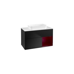 Villeroy & Boch V&B Waschtischunterschrank Finion 100x60,3 cm, Reg re Peo, bla m lacquer ; Villeroy & Boch (F661HBPD)