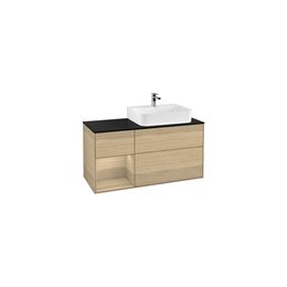 Villeroy & Boch V&B Waschtischunterschrank Abdeckplatte Gl. bla m Finion 120cm, Reg links Oak Veneer, Oak Veneer ; Villeroy & Boch (F142PCPC)