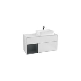 Villeroy & Boch V&B Waschtischunterschrank Abdeckplatte Gl. wh. m Finion 120cm, Reg li md bl. m Lac, wh. m Lac ; Villeroy & Boch (F141HGMT)