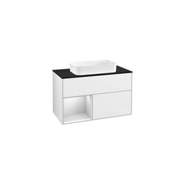 Villeroy & Boch V&B Waschtischunterschrank Abdeckplatte bla m Finion 100x60,3cm, Rg li wh. m Lac, glo wh. Lac ; Villeroy & Boch (F242MTGF)