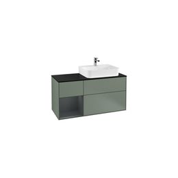 Villeroy & Boch V&B Waschtischunterschrank Abdeckplatte Gl. bla m Finion 120cm, Reg li md bl. m Lac, Oli. m Lac ; Villeroy & Boch (F142HGGM)