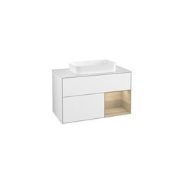 Villeroy & Boch V&B Waschtischunterschrank Wandbeleuchtung Finion 100, Pl w m, Reg re Oa ven, glo wh. Lac ; Villeroy & Boch (G251PCGF)