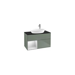 Villeroy & Boch V&B Waschtischunterschrank Finion 100, Pl bla m, Reg wh. m Lac, Oli. m Lac ; Villeroy & Boch (F892MTGM)