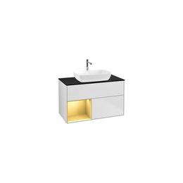 Villeroy & Boch V&B Waschtischunterschrank Finion 100, Pl bla m, Reg gol m Lac, wh. m Lac ; Villeroy & Boch (F772HFMT)