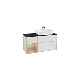 Villeroy & Boch V&B Waschtischunterschrank Abdeckplatte Gl. bla m Finion 120cm, Reg li Oa ven, White matt lacquer ; Villeroy & Boch (F142PCMT)