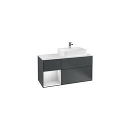 Villeroy & Boch V&B Waschtischunterschrank Abdeckplatte Gl. wh. m Finion 120cm, Reg li wh. m Lac, md bl. m Lac ; Villeroy & Boch (F141MTHG)