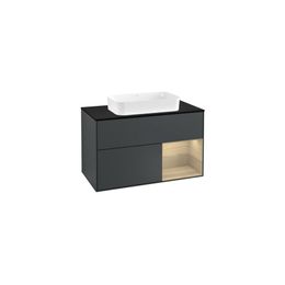 Villeroy & Boch V&B Waschtischunterschrank Wandbeleuchtung Finion 100, Pl b m, Reg re Oa ven, md bl. m Lac ; Villeroy & Boch (G252PCHG)