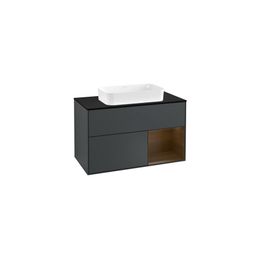 Villeroy & Boch V&B Waschtischunterschrank Abdeckplatte bla m Finion 100x60,3cm, Reg re wal ven, md bl. m Lac ; Villeroy & Boch (F252GNHG)