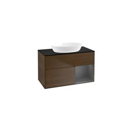 Villeroy & Boch V&B Waschtischunterschrank Finion 100, Pl b m, Reg Anthrac. m Lac, wal ven ; Villeroy & Boch (FA22GKGN)
