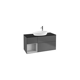 Villeroy & Boch V&B Waschtischunterschrank Finion 120cm, Pl b m, Reg wh. m Lac, Anthrac. m ; Villeroy & Boch (F942MTGK)