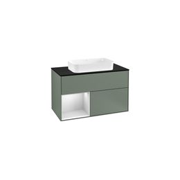 Villeroy & Boch V&B Waschtischunterschrank Abdeckplatte bla m Finion 100x60,3cm, Reg li wh. m Lac, Oli. m Lac ; Villeroy & Boch (F242MTGM)