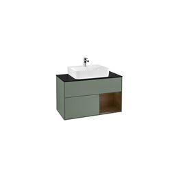 Villeroy & Boch V&B Waschtischunterschrank Finion 100, Pl b m, Reg re wal ven, Oli. m Lac ; Villeroy & Boch (F122GNGM)