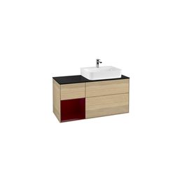 Villeroy & Boch V&B Waschtischunterschrank Abdeckplatte Gl. bla m Finion 120cm, Regal links Peony, Oak Veneer ; Villeroy & Boch (F142HBPC)