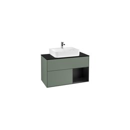 Villeroy & Boch V&B Waschtischunterschrank Finion 100, Pl b m, Rg re bla m Lac, Oli. m Lac ; Villeroy & Boch (F122PDGM)