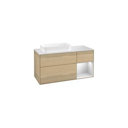 Villeroy & Boch V&B Waschtischunterschrank Wandbeleuchtung Finion 120cm, Pl w m, Reg re wh. m Lac, Oa ven ; Villeroy & Boch (G281MTPC)