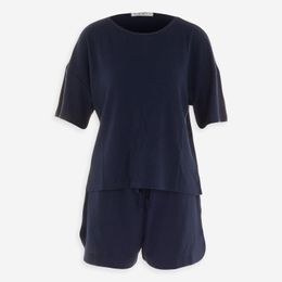 2-teiliges dunkelblaues Pyjamaset aus T-Shirt und Shorts