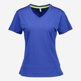 Blaues T-Shirt mit V-Ausschnitt