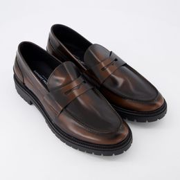 BY GARMENT MAKERS Braun-schwarze Aaron Loafer aus Leder