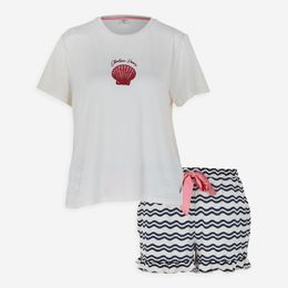 Chelsea Peers 2-teiliges weißes Pyjamaset mit Druck und Muster