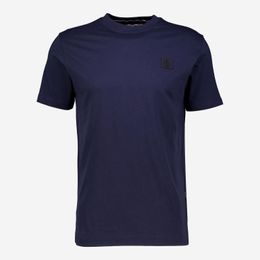 Aquascutum Dunkelblaues T-Shirt mit Logo-Details
