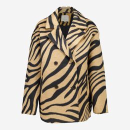 Sel by peppercorn Hellbraune Jacke mit schwarzem Animal-Print