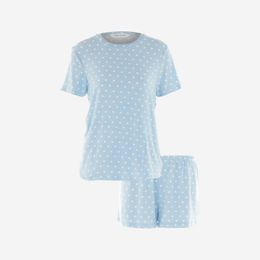 Urban Threads Blaues Pyjamaset aus T-Shirt und Shorts
