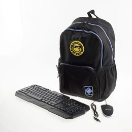 3-tlgs. schwarzes Set aus Rucksack, Gaming-Tastatur und Maus