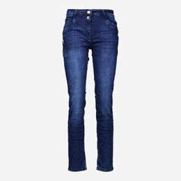 Cecil Dunkelblaue Slim Fit Jeans mit Logo