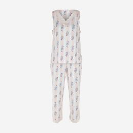 Rosa-weißes Pyjamaset mit Blumenmuster