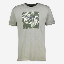 Grünes T-Shirt mit Blumenmotiv