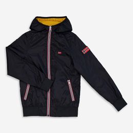 Geographical Norway Schwarz-gelber Arrivial doppelseitige Windbreaker mit Kapuze