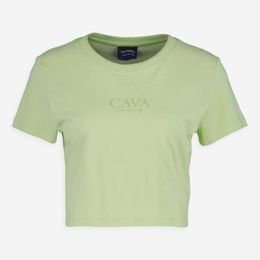 Hellgrünes Cropped Fit T-Shirt mit Logo