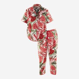 Cyberjammies Roter Pyjamaset aus Ober- und Unterteil mit Muster