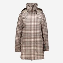 Save the Duck Braune Pufferjacke mit Karomuster