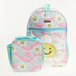 2-teiliges hellblaues Set aus Rucksack und Lunchbag