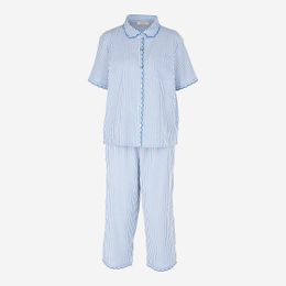 Weiß-blaues Pyjamaset mit Streifenmuster