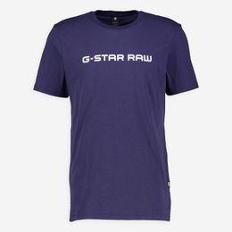 G-Star Raw Dunkelblaues T-Shirt mit Logo