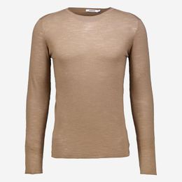 Hellbrauner Pullover mit Melangemuster