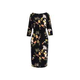 Couture De Marie Dress 'Floral Midi Dress with Draped Waist &ndash; Black &ndash; Lise' female Black size M