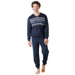 Hajo Pyjama Herren Gr&ouml;&szlig;e XXL marine / himmelblau / dunkelblau / wei&szlig;