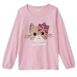 Yigga M&auml;dchen Langarmshirt mit Wendepailletten