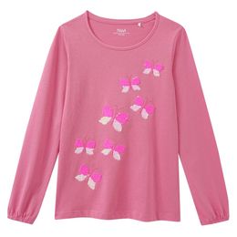 Yigga M&auml;dchen Langarmshirt mit Wendepailletten
