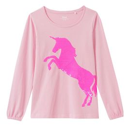 Yigga M&auml;dchen Langarmshirt mit Wendepailletten